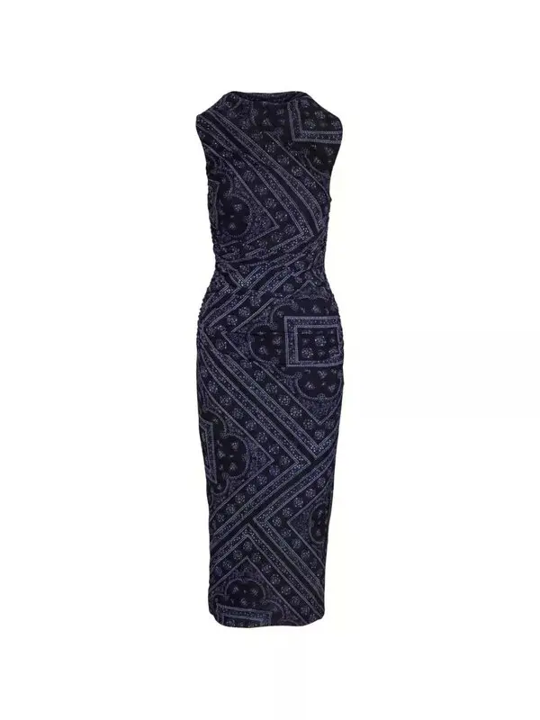 Veronica Beard Sylviani Paisley-print Ruched Midi Dress - Blue
