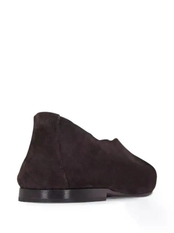 Brunello Cucinelli Dark Suede Pointed-toe Ballet Flats - Brown