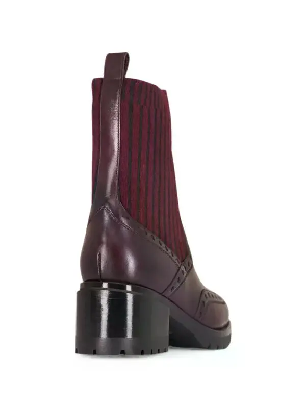 Santoni Ferret Brogue Detail Sock Ankle Boots
