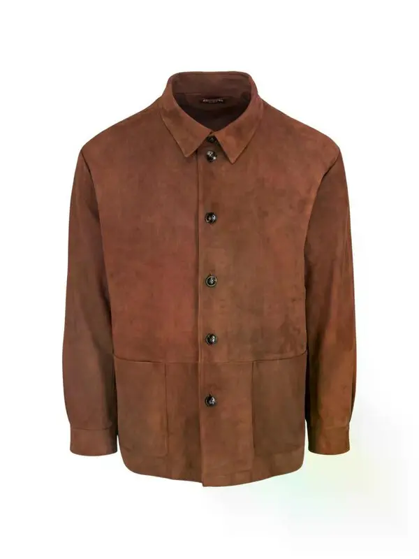 Kiton Button-up Suede Jacket