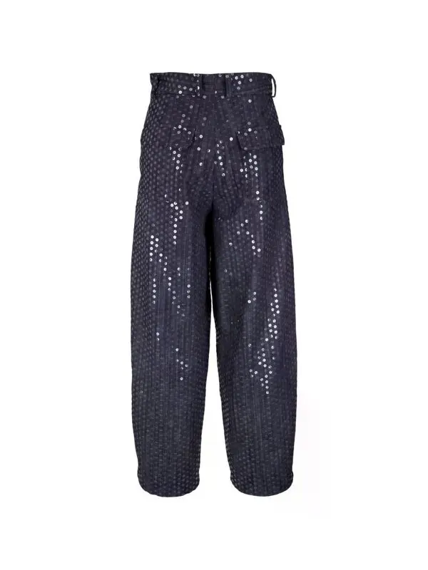 ODEEH Embellished Straight Leg Trousers