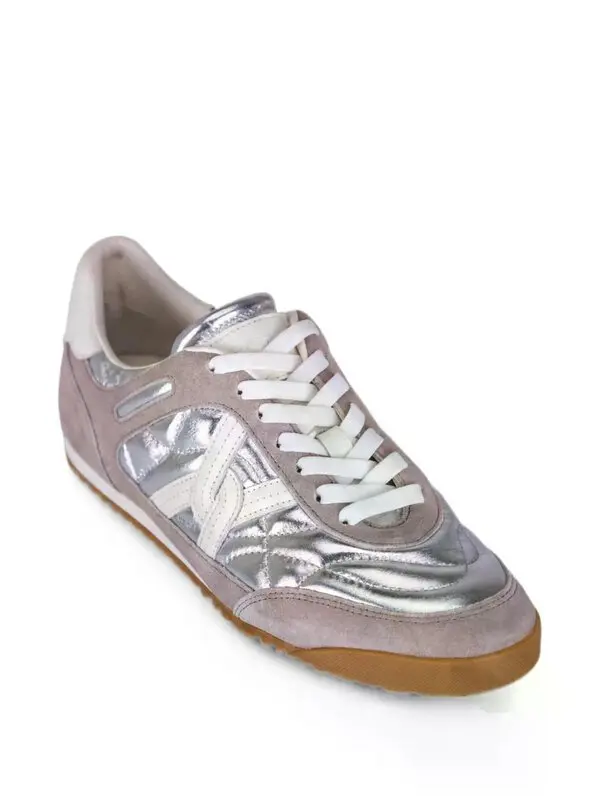 Veronica Beard Natalia Metallic Effect Quilted Sneakers - Neutrals