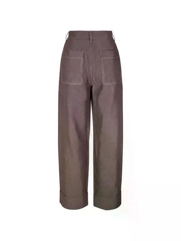 Lafayette 148 New York Contrast Stitch Turned-up Trousers