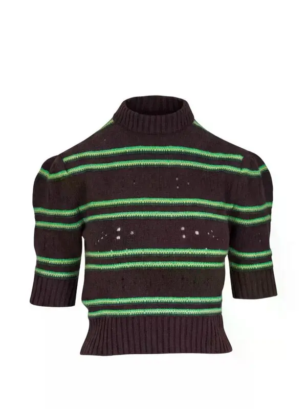 Marni Striped Pointelle-knit Cashmere Sweater
