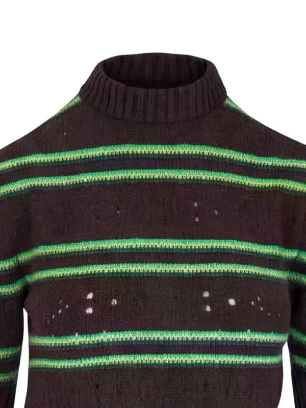 Marni Striped Pointelle-knit Cashmere Sweater
