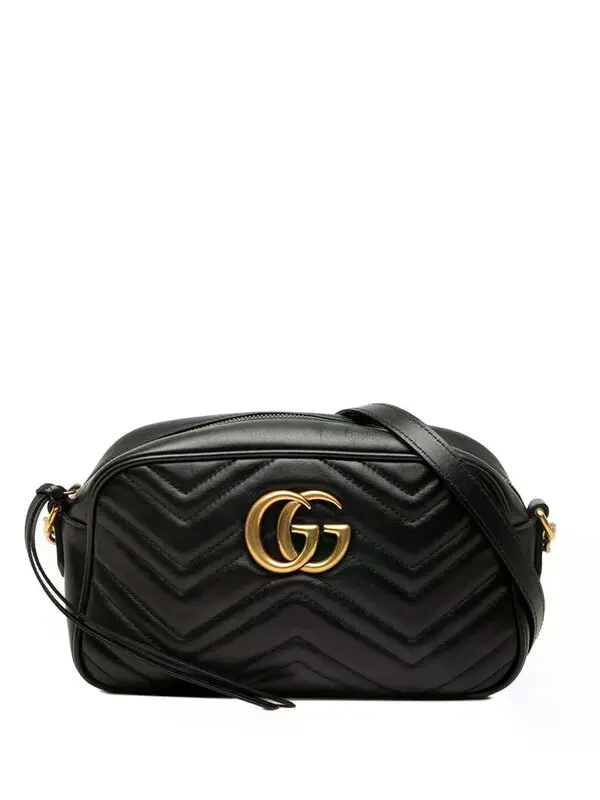 Gucci Gg Marmont Matelassé Calfskin Crossbody Bag - Black