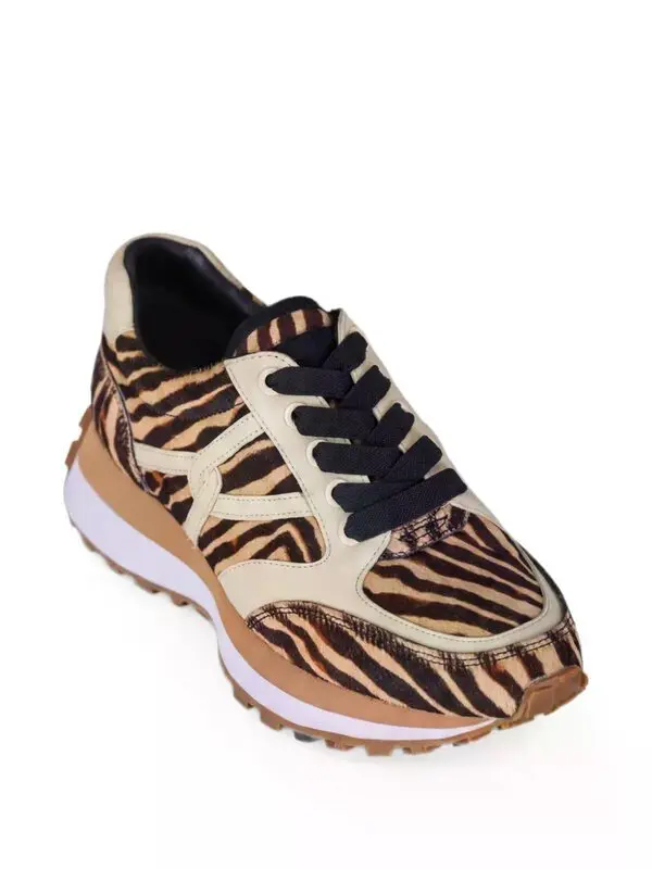 Veronica Beard Valentina Zebra Print Lace-up Sneakers