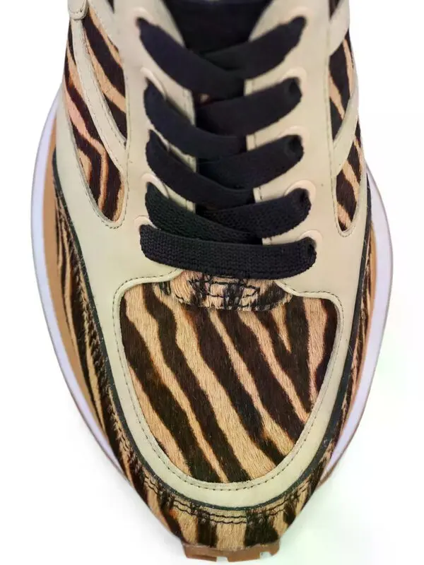 Veronica Beard Valentina Zebra Print Lace-up Sneakers
