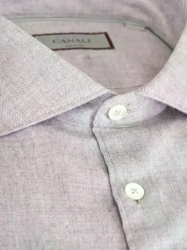 Canali Herringbone-pattern Shirt - Grey