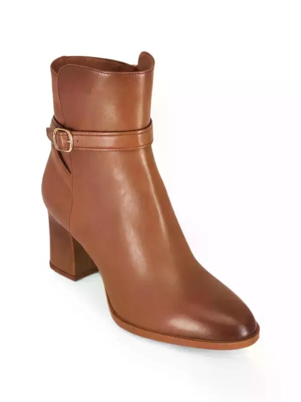 Santoni Buckle-strap Leather Ankle Boots