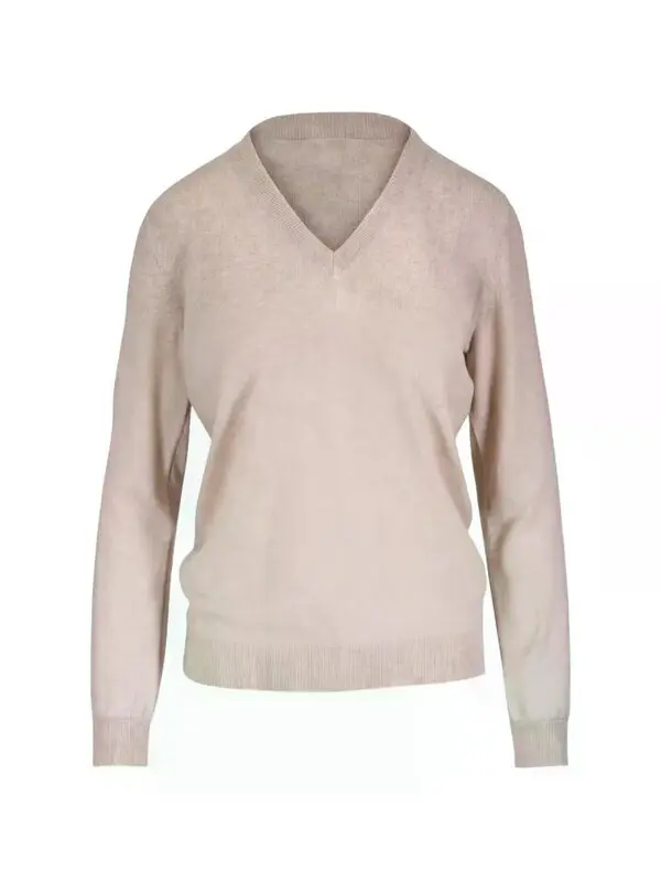 Brunello Cucinelli Monili Trim V-neck Cashmere Sweater