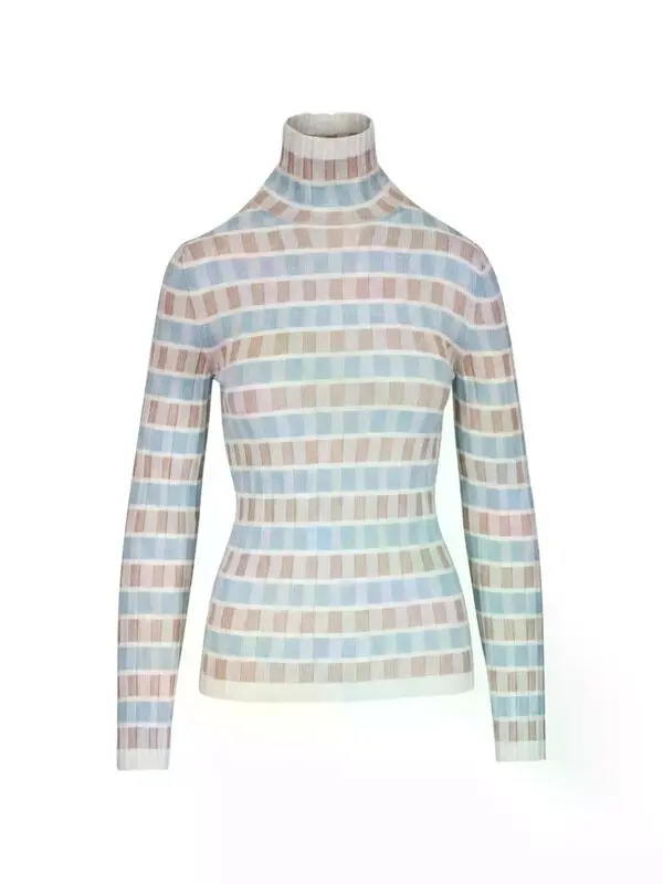 Akris Check-pattern Roll-neck Sweater