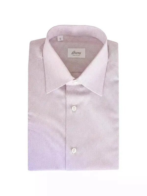 Brioni Micro-pattern Cotton Shirt
