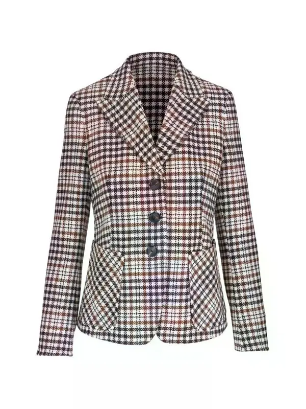 Akris Houndstooth Pattern Tailored Blazer