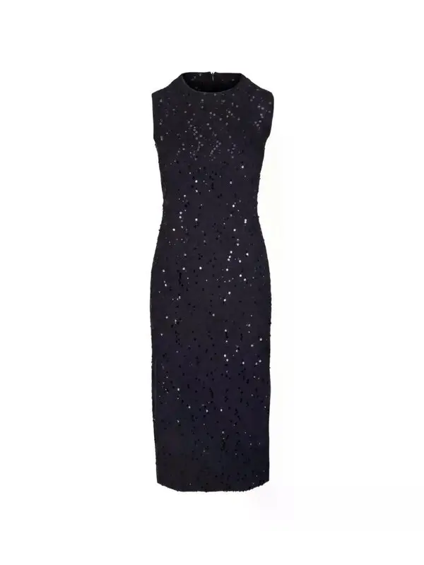 Akris Sequin Embellished Tweed Midi Dress