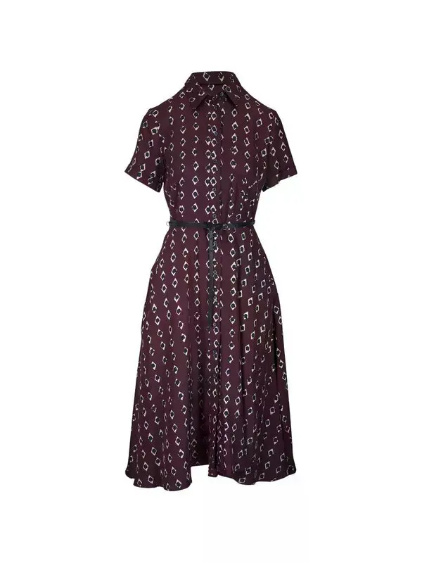 Altuzarra Geometric Print Silk Midi Dress