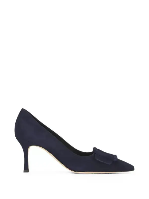 Manolo Blahnik Maysale Buckle-detail Pointed-toe Pumps - Blue