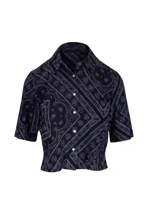 Veronica Beard Leandra Paisley-print Cropped Shirt