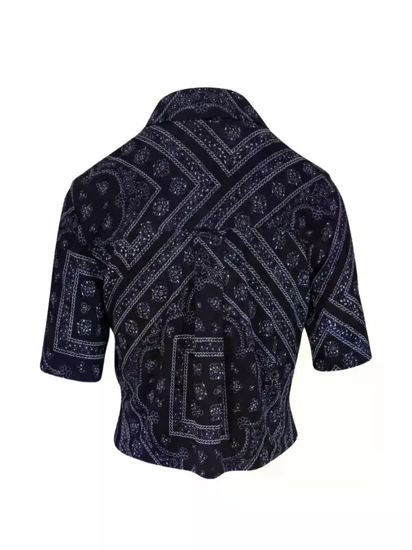 Veronica Beard Leandra Paisley-print Cropped Shirt