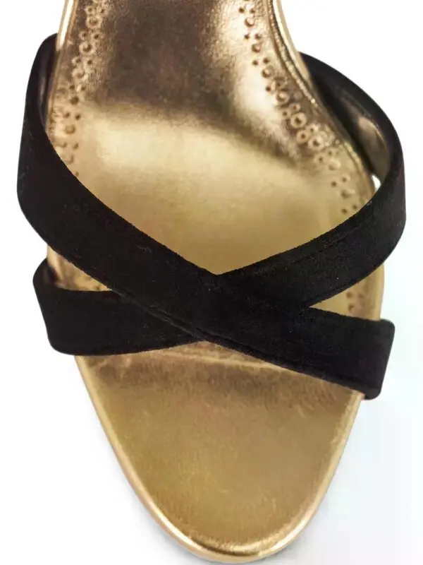 Manolo Blahnik Crossover-strap Slingback Sandals - Gold