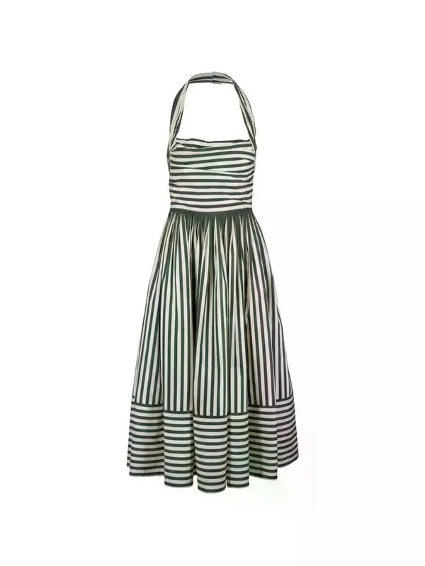 Carolina Herrera Striped Halterneck Maxi Dress - Green