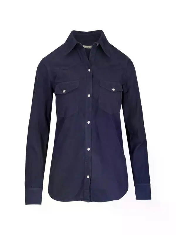 NILI LOTAN Travis Press-stud Shirt - Blue
