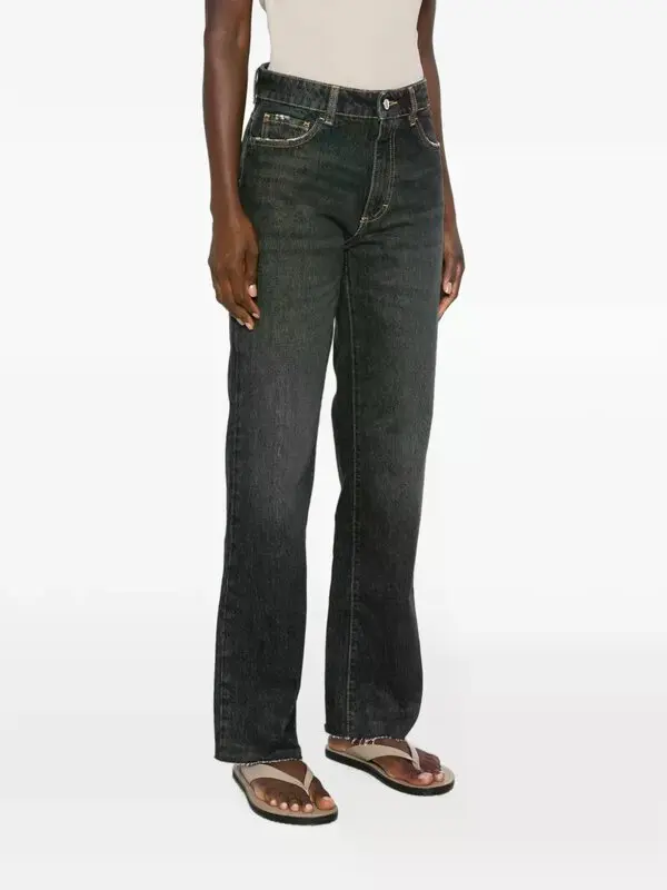 ICON DENIM LOS ANGELES Star-embroidered Distressed-finish Jeans
