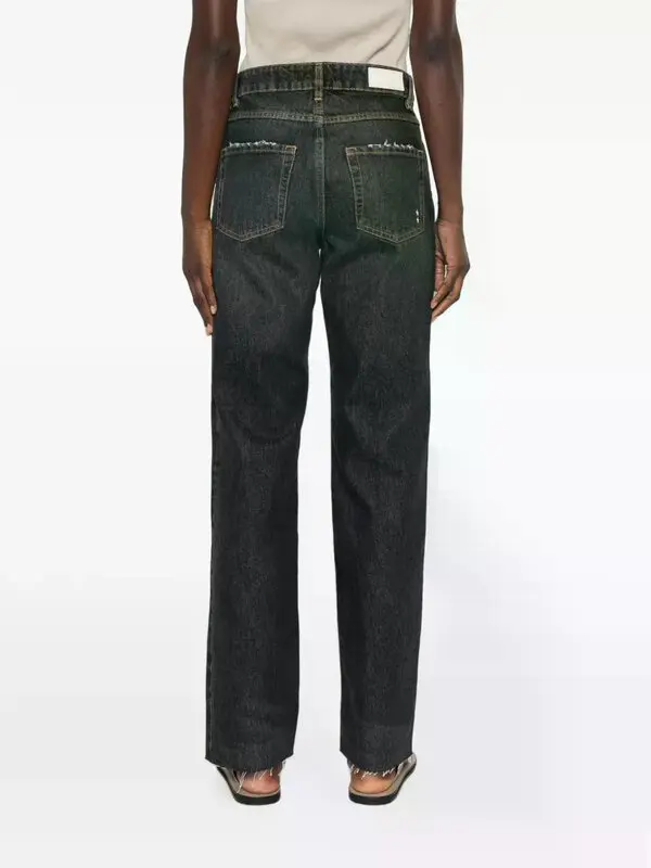 ICON DENIM LOS ANGELES Star-embroidered Distressed-finish Jeans