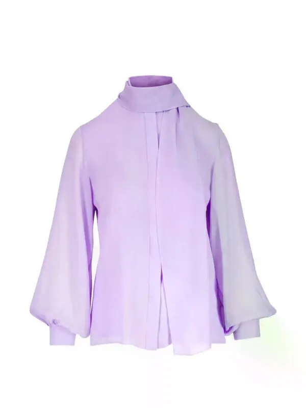 Akris Tie-neck Silk Georgette Blouse