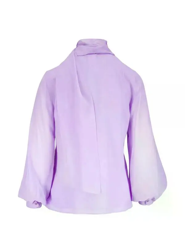 Akris Tie-neck Silk Georgette Blouse