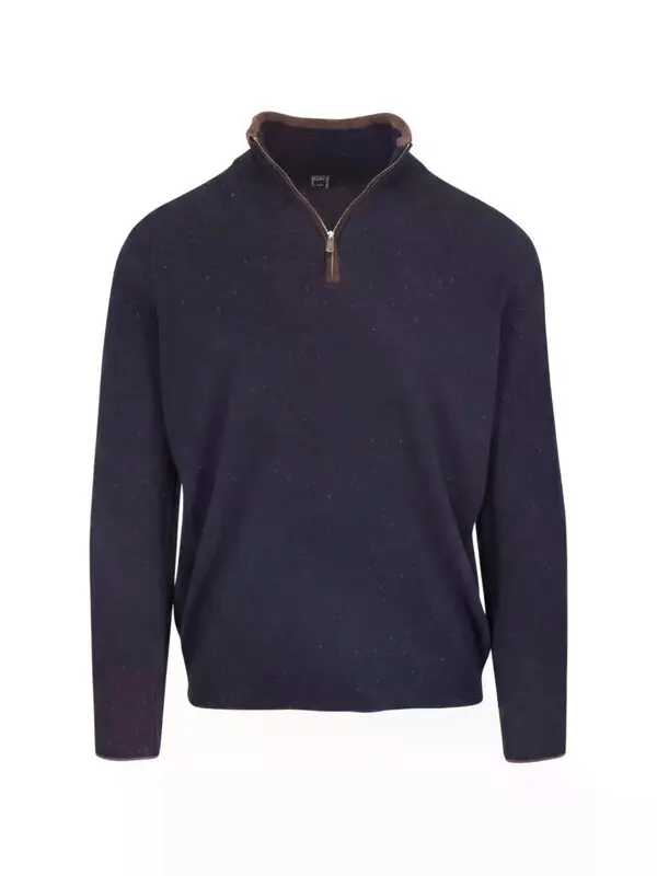 Fedeli Favonio Speckled Half-zip Sweater