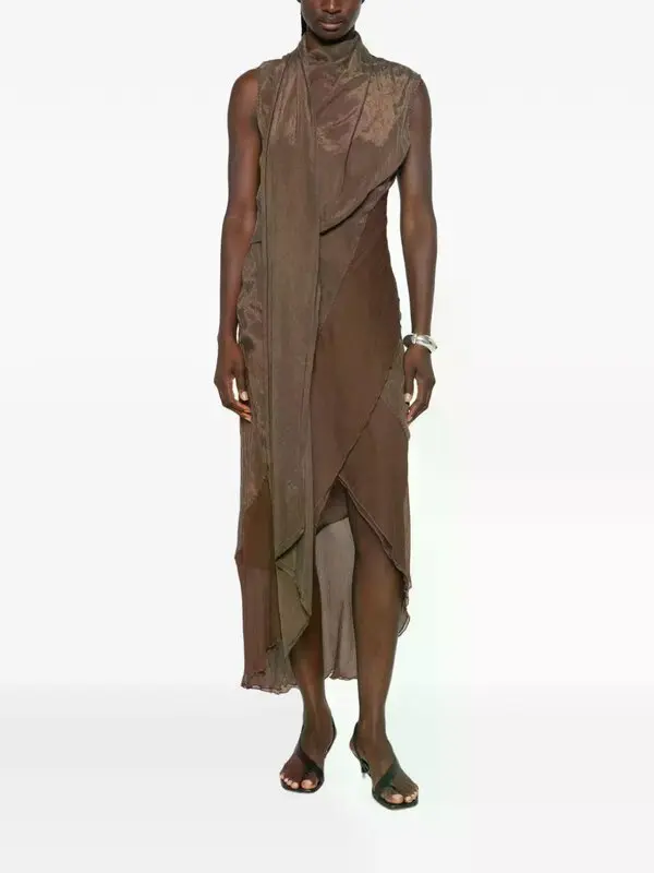 YEHUAFAN Asymmetric Draped Dress