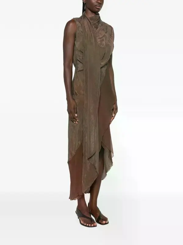 YEHUAFAN Asymmetric Draped Dress