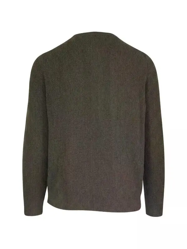 MAURIZIO BALDASSARI Ribbed Knit Long Sleeve Crew Neck Sweater