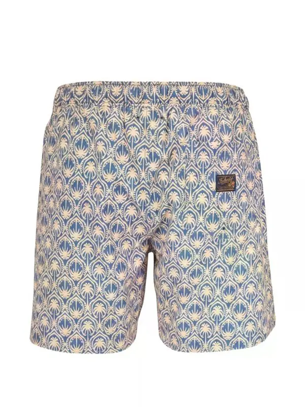 Faherty Brand Palm-print Drawstring Swim Shorts