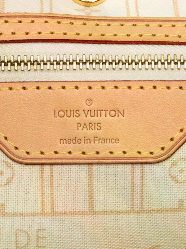 LOUIS VUITTON Damier Azur Neverfull Gm Tote Bag - White
