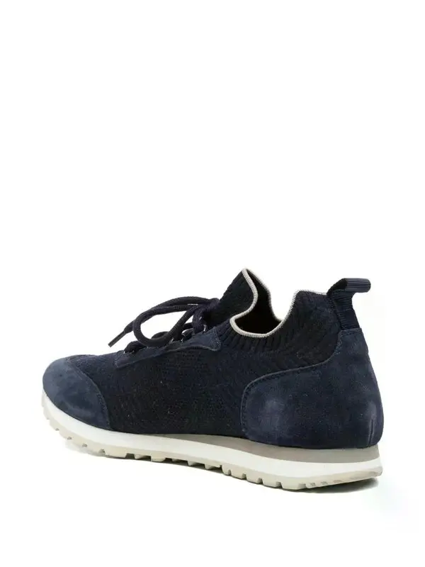 Eleventy Suede-panelled Lace-up Sneakers