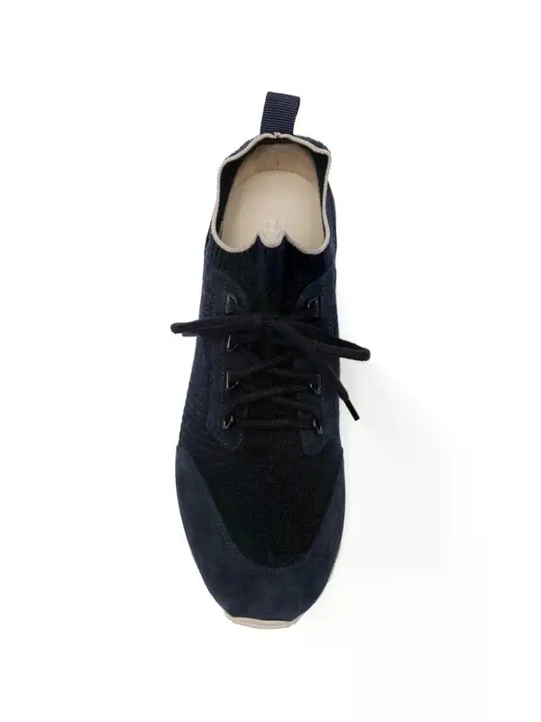 Eleventy Suede-panelled Lace-up Sneakers