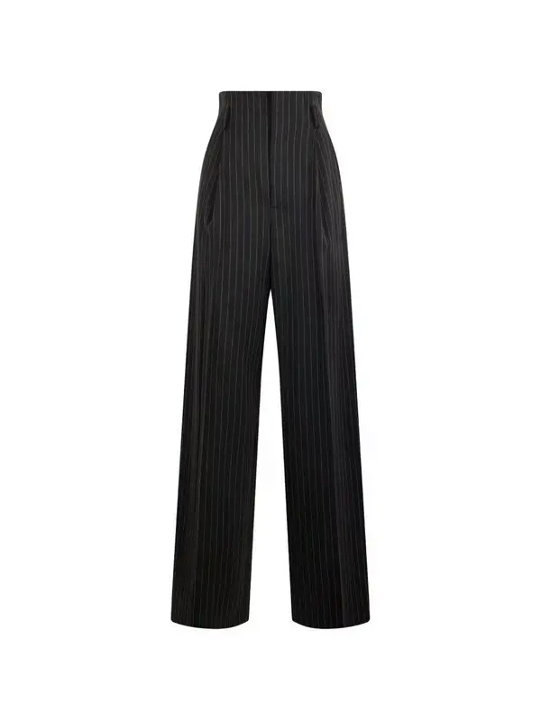 Alberta Ferretti Pinstriped Wide-leg Tailored Trousers