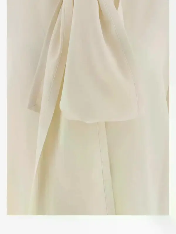 Saint Laurent Silk Crepe De Chine Lavallière Blouse - Neutrals