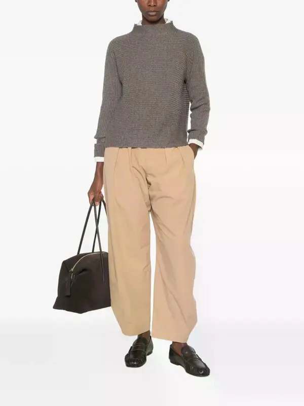 Amina Rubinacci Abaco Ribbed-knit High-neck Sweater