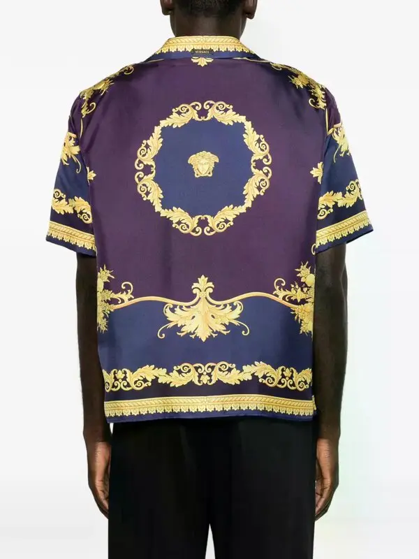 Versace Barocco-print Short-sleeve Shirt
