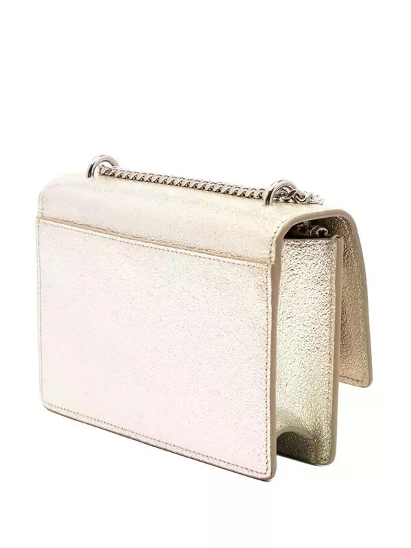 Saint Laurent Mini Metallic Calfskin Monogram Sunset Wallet On Chain Crossbody Bag - Gold