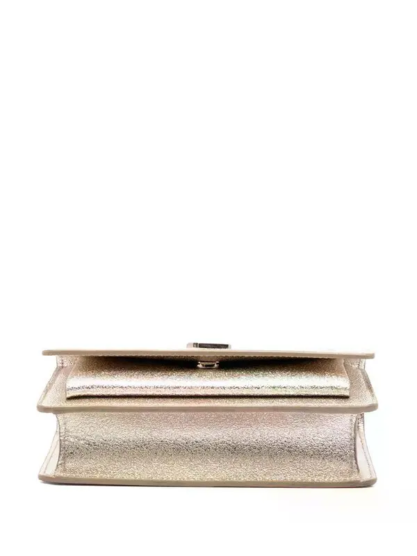 Saint Laurent Mini Metallic Calfskin Monogram Sunset Wallet On Chain Crossbody Bag - Gold