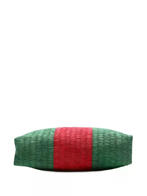 Gucci Raffia Web Cestino Tote Bag