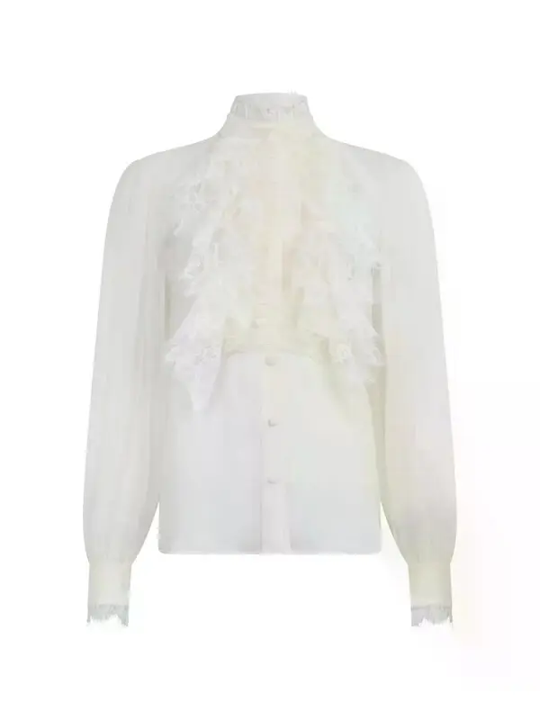 Alberta Ferretti Lace-trim Ruffled Shirt