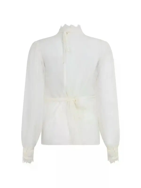 Alberta Ferretti Lace-trim Ruffled Shirt