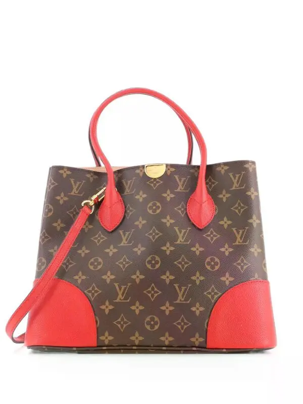 LOUIS VUITTON Monogram Canvas And Leather Tote Bag - Red
