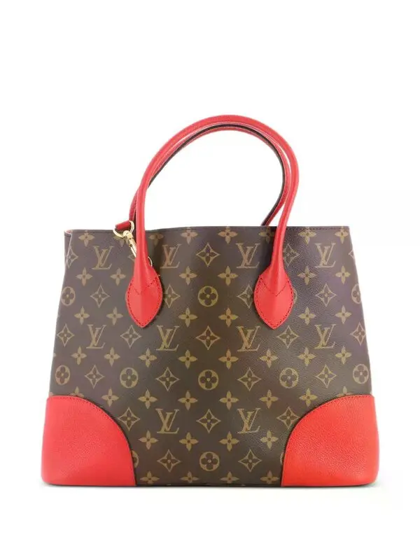 LOUIS VUITTON Monogram Canvas And Leather Tote Bag - Red