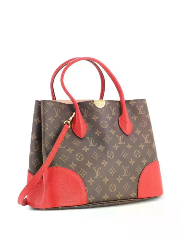 LOUIS VUITTON Monogram Canvas And Leather Tote Bag - Red